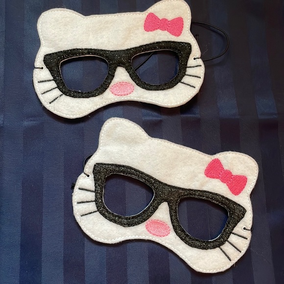 Costumes | Hello Kitty Handmade Embroidered Masks Set Of 2 | Poshmark